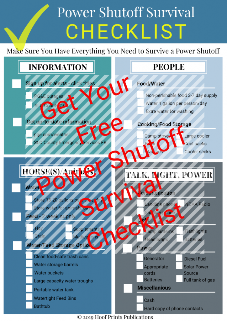Human and Horse Survival Plan for a Power Shutoff | SLOHorse News